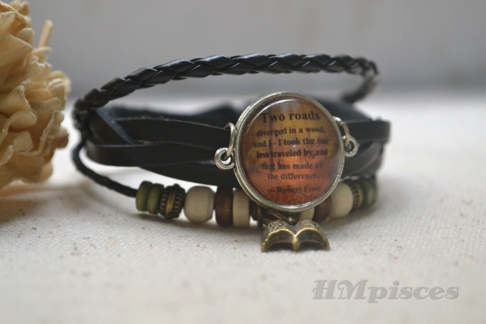 Robert Frost Poem Braceletpoem Jewelryinspirational Poetry - Etsy