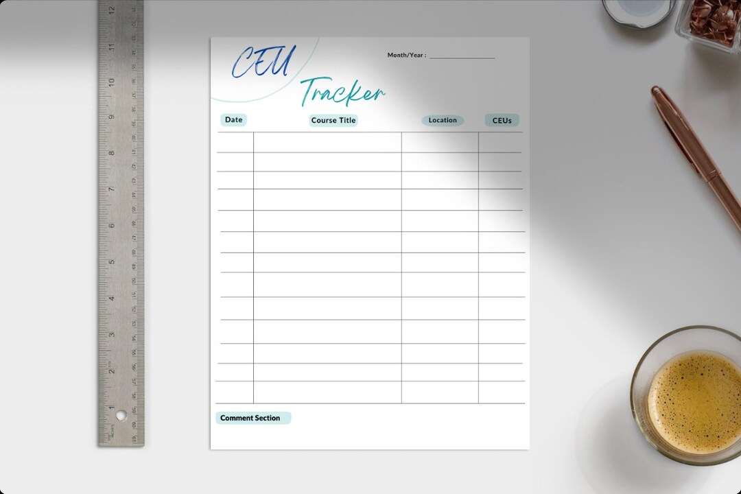 CEU Tracker for Professionals - Blue Hues - Etsy