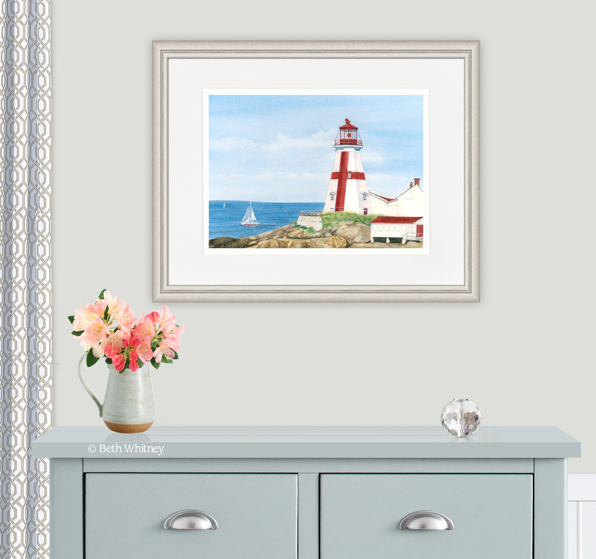 East Quoddy Lighthouse Watercolor Campobello Island New | Etsy