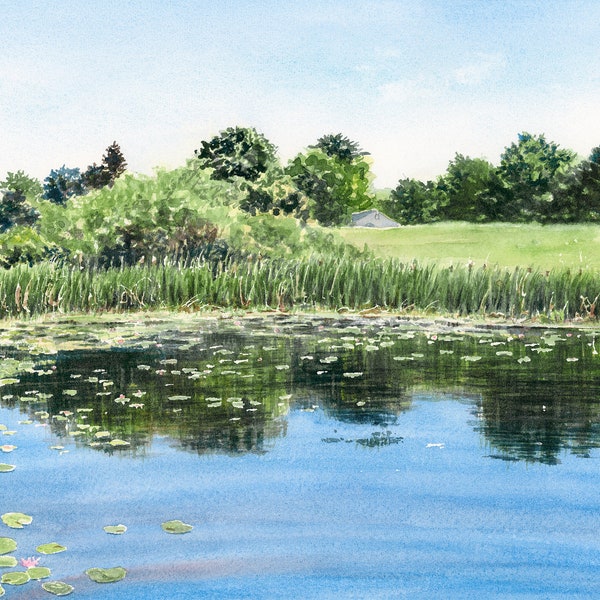 Pond Painting - Etsy