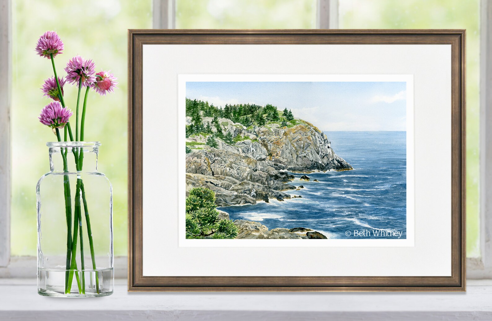 Whitehead Cliff Monhegan Island Watercolor Print Maine - Etsy