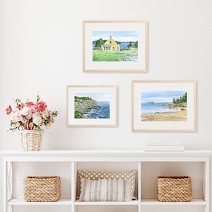 Whitehead Cliff, Monhegan Island Watercolor Print, Maine Island Art ...