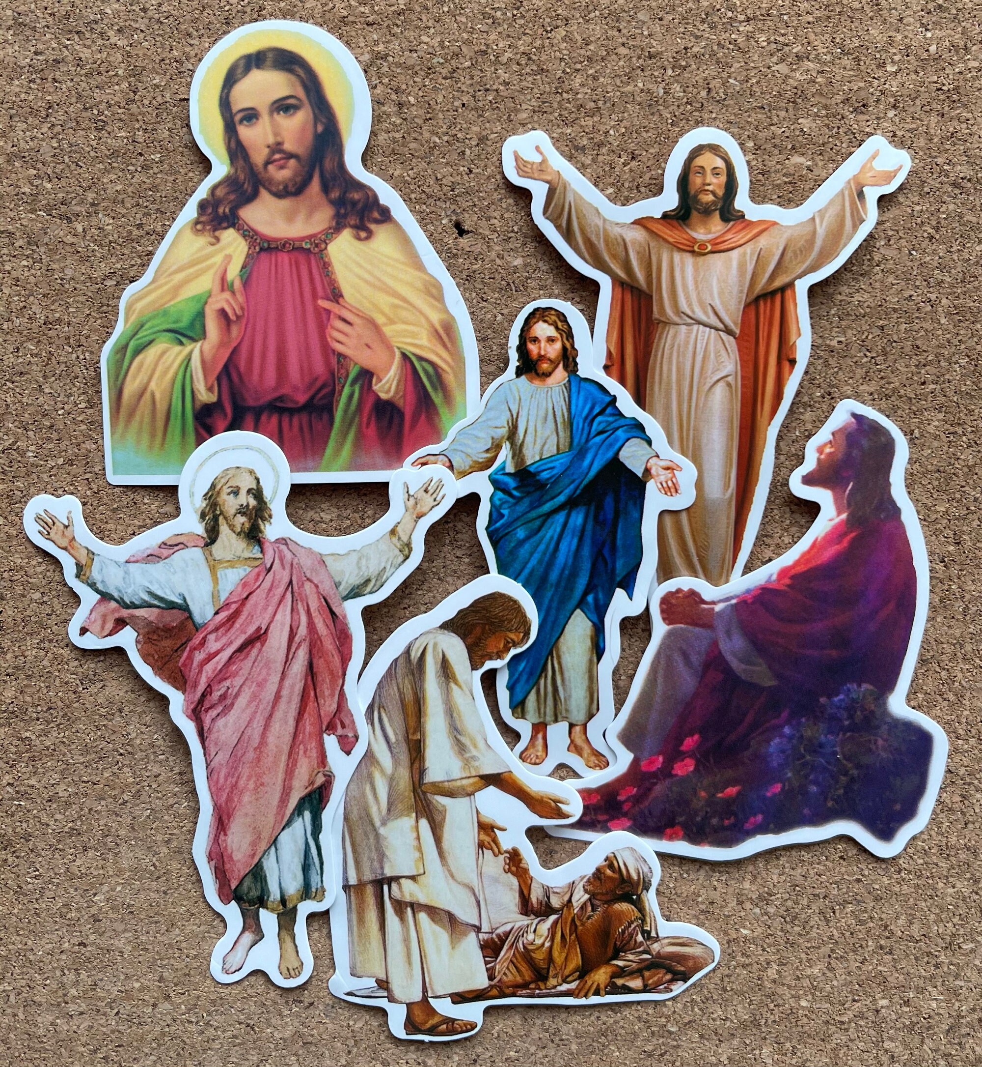 Vintage Jesus Stickers: Glossy Vinyl Religious Decals - Etsy