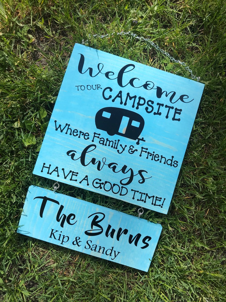 Wooden Camp sign camping sign campground sign campsite | Etsy