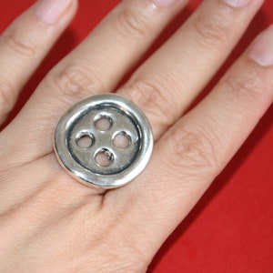 Silvering Zamak Ring-stylish Ring-button Ring-decorative Ring-uno De 50 ...