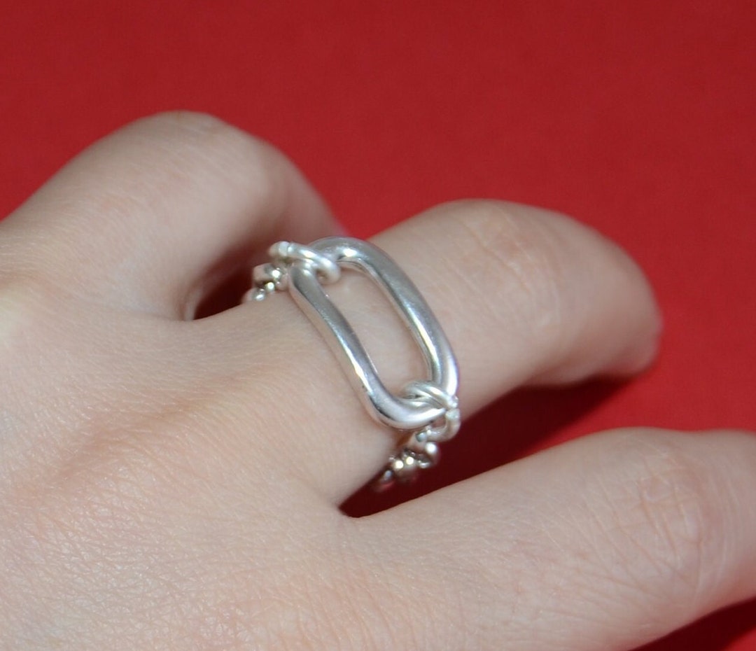 Silvering Chain Ring-ot Closure Ring-round Circle Ring-buckle Ring ...