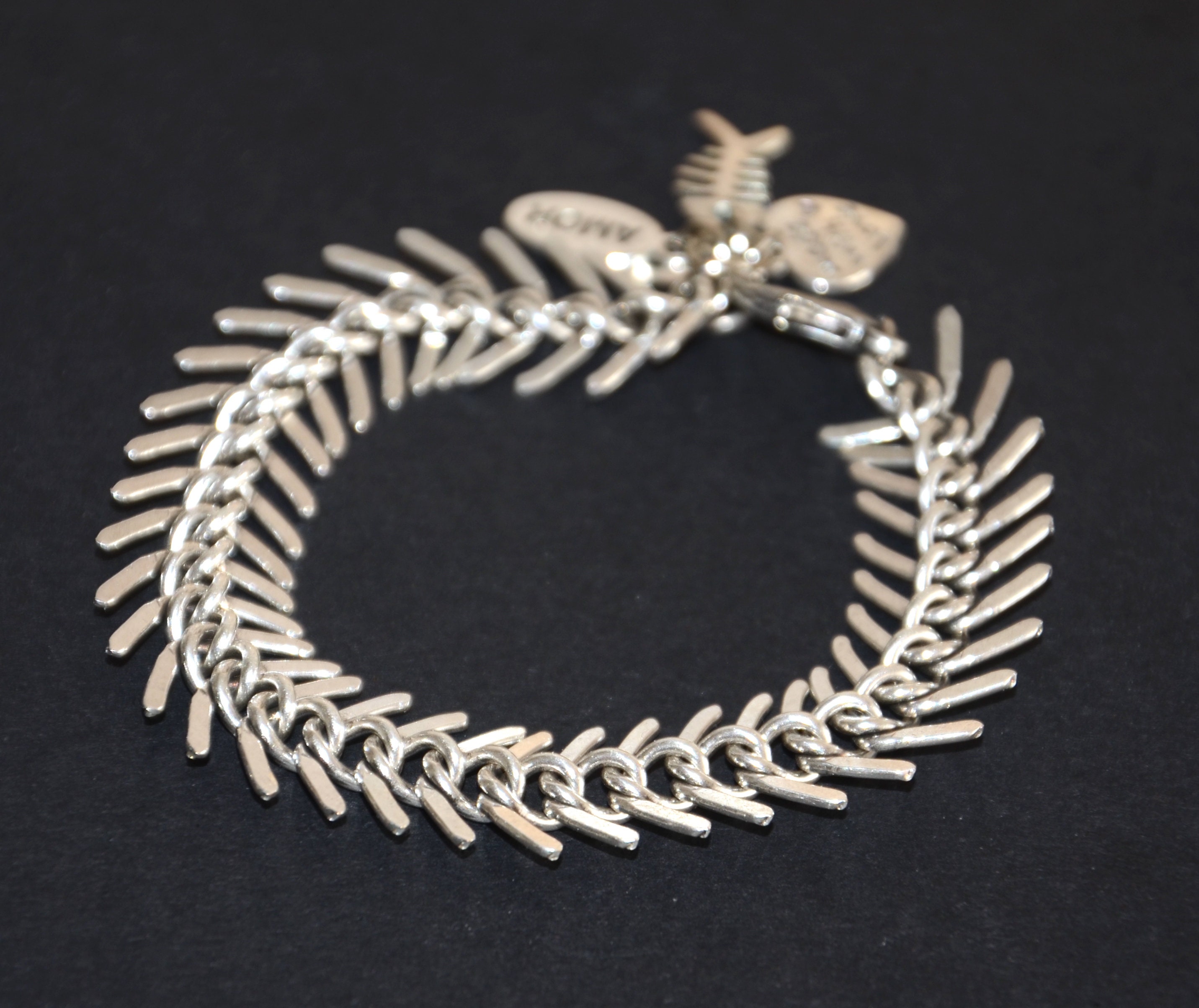 Thick Silver Filled Chain Bracelet Ancient Silver Color | Etsy