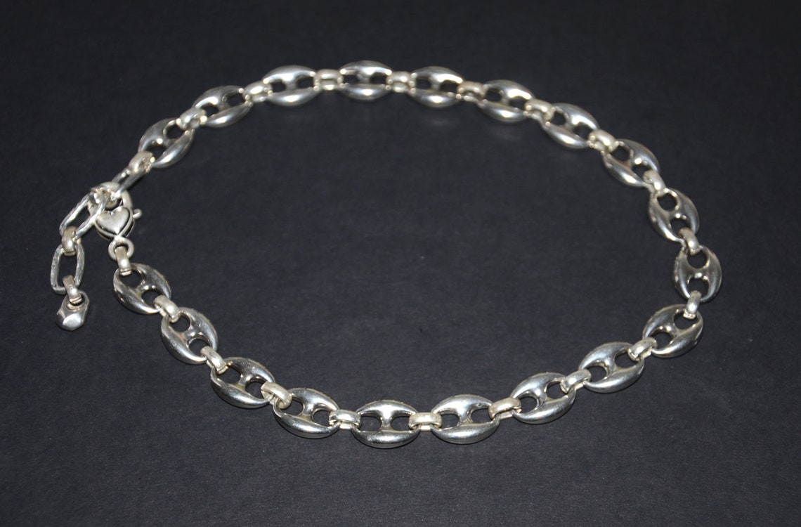 Thick Silver Plated Necklace-big Chain Necklace-silver Chunky - Etsy