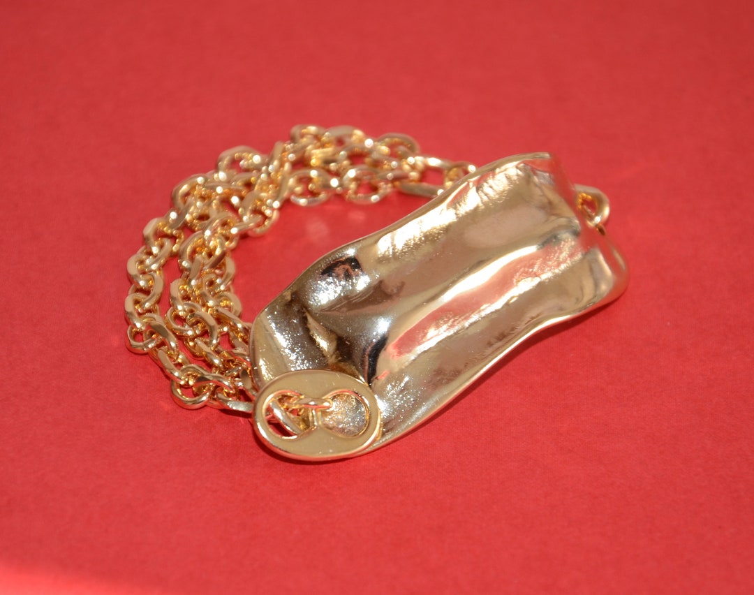 Spain Made Gold Plated Chain Bracelet, Unique Vintage Style - Etsy