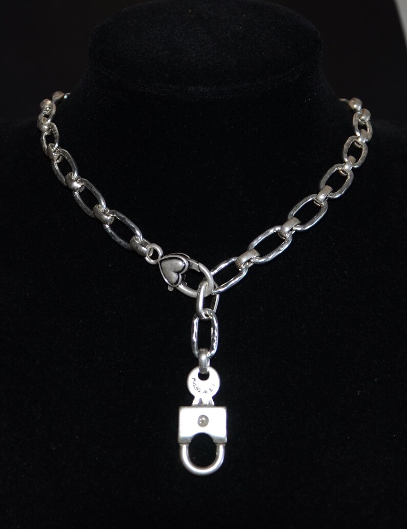 Women Short Chain Necklace-lock Pendant Necklace-silver Lock - Etsy