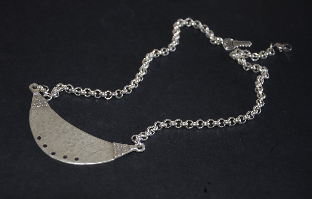 Thick Silver Plated Chain Necklace-silver Pendant Necklace-ancient ...
