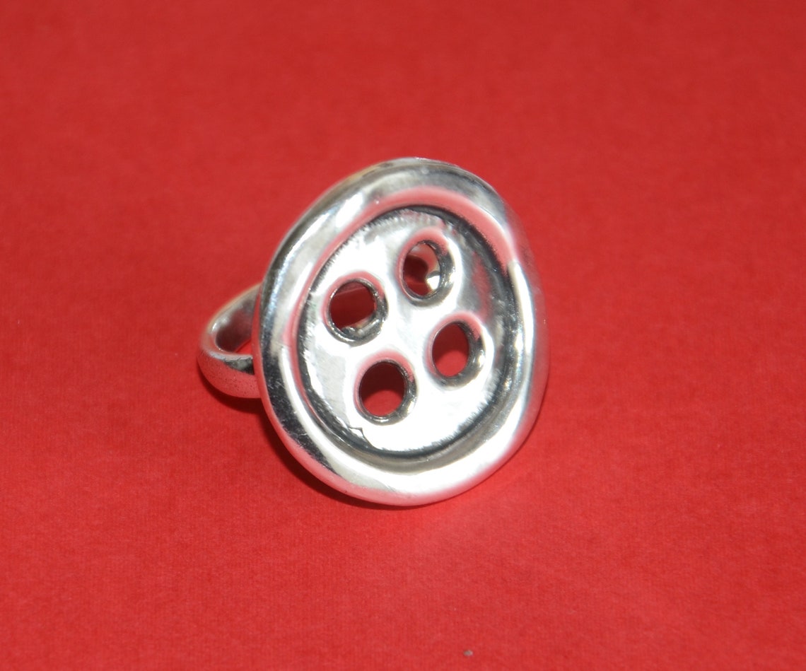 Silvering Zamak Ring-stylish Ring-button Ring-decorative Ring-uno De 50 ...