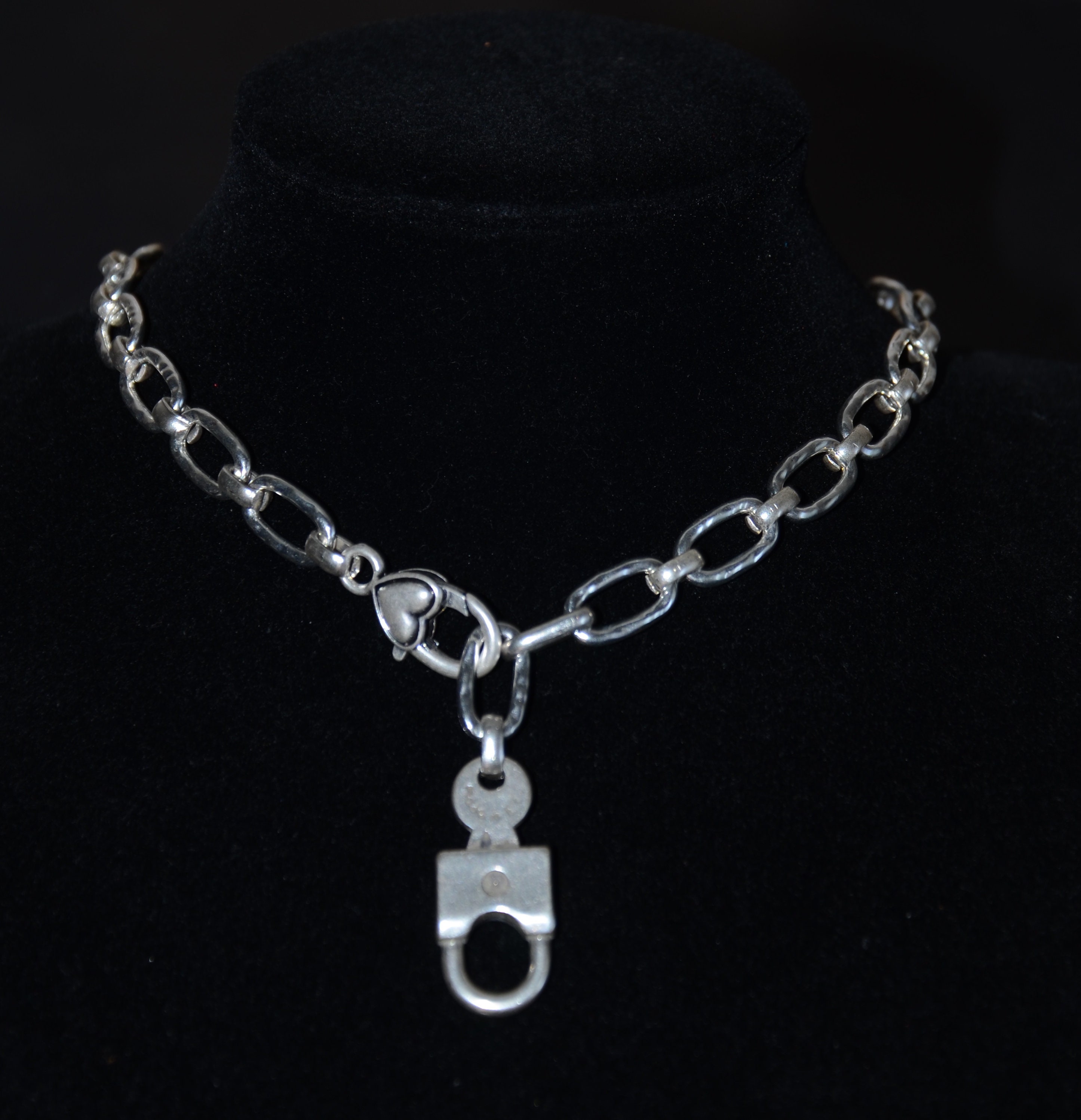 Women Short Chain Necklace-lock Pendant Necklace-silver Lock - Etsy