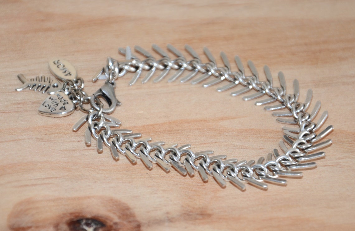 Thick silver filled chain bracelet ancient silver color | Etsy