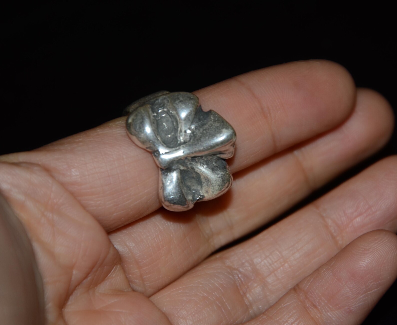 Thick Silver Plated Zamak Ring-vintage Style Ring-decorative Ring-otro ...