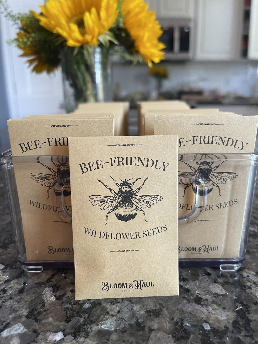 Set of 10 - Bee Friendly Wildflower Seed Packets: Wedding, Birthday ...