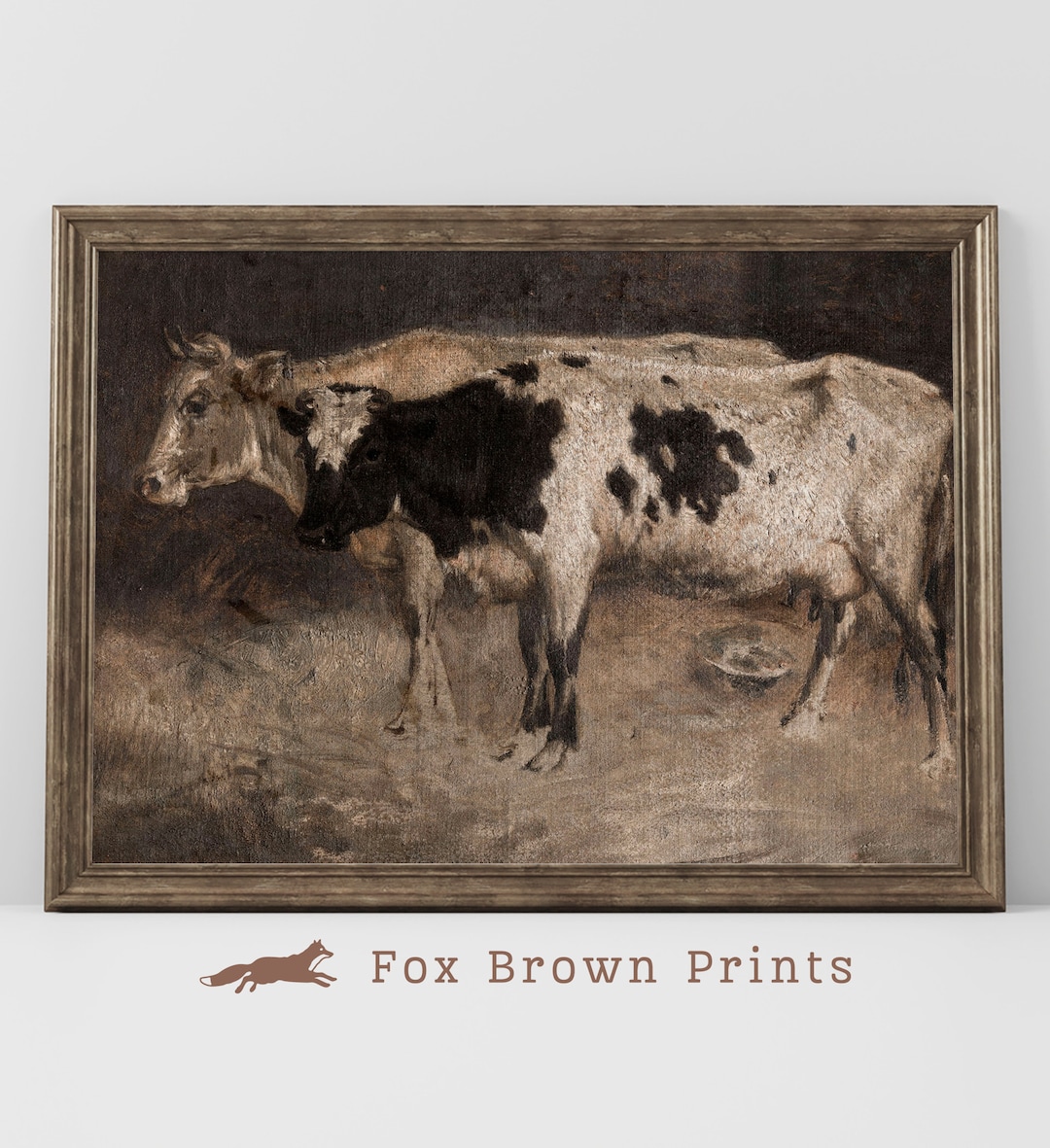 Antique Cow Print Instant Download PRINTABLE Vintage Farm Animal Calf ...