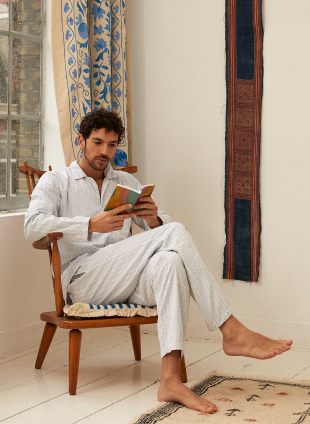 Men's Pajamas - Blue Twig | Premium Quality Nightwear, Cotton, Handmade ...