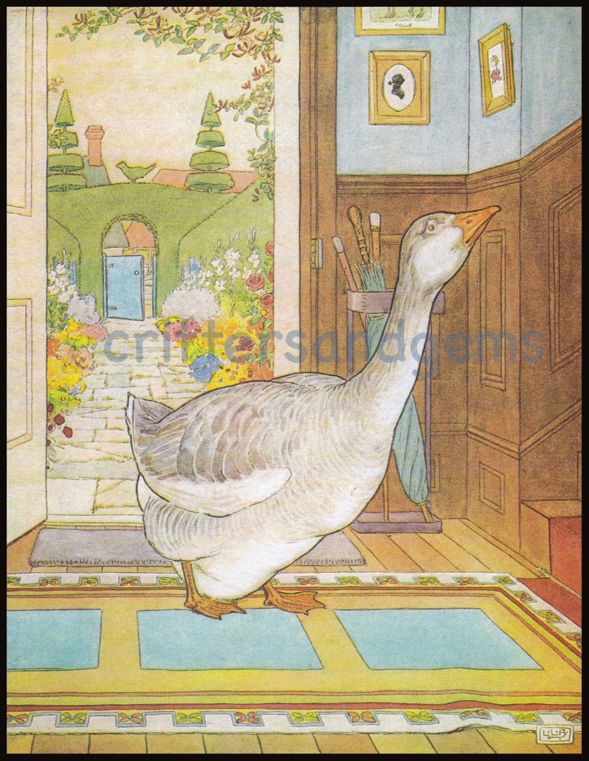 Vintage GOOSEY GOOSEY GANDER Mother Goose Nursery - Etsy