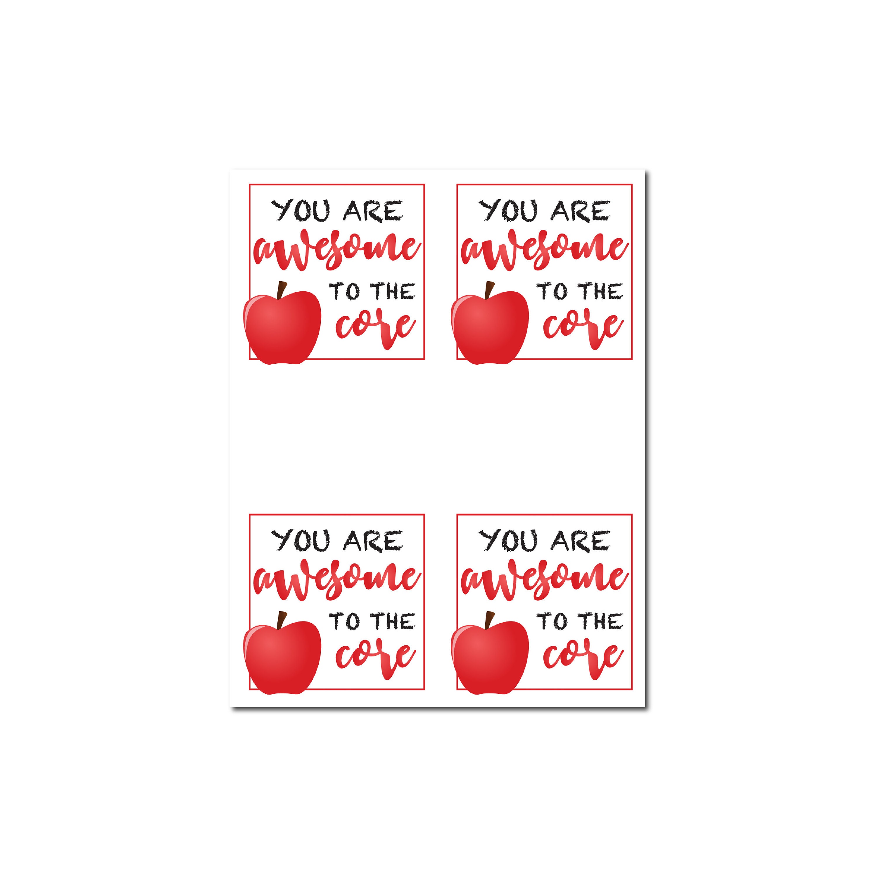 Teacher Appreciation Gift Card, Awesome to the Core, Vector Printable ...