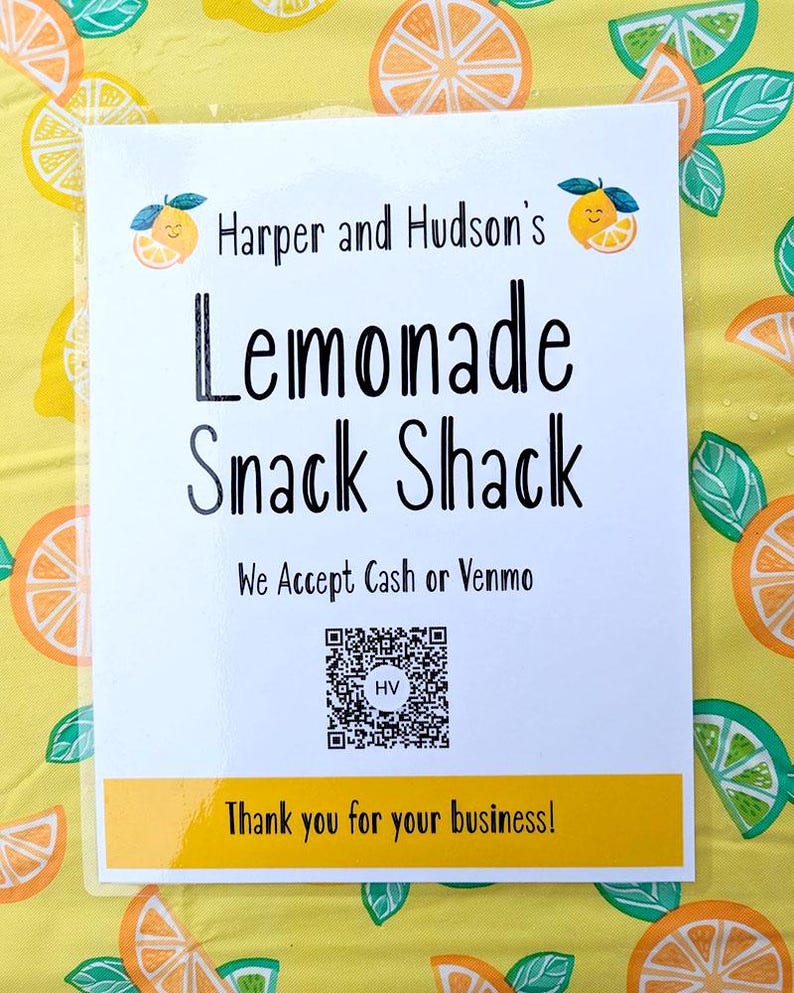 Lemonade Stand Sign With Customizable Names - Etsy