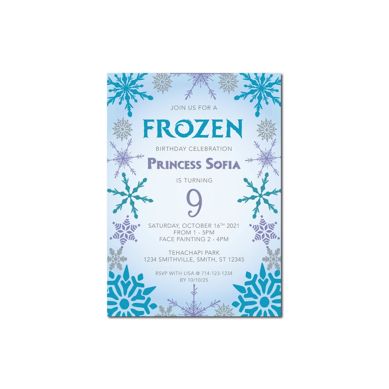 Frozen Snowflake Birthday, Let's Have a Frozen Birthday, Invitation Ice ...