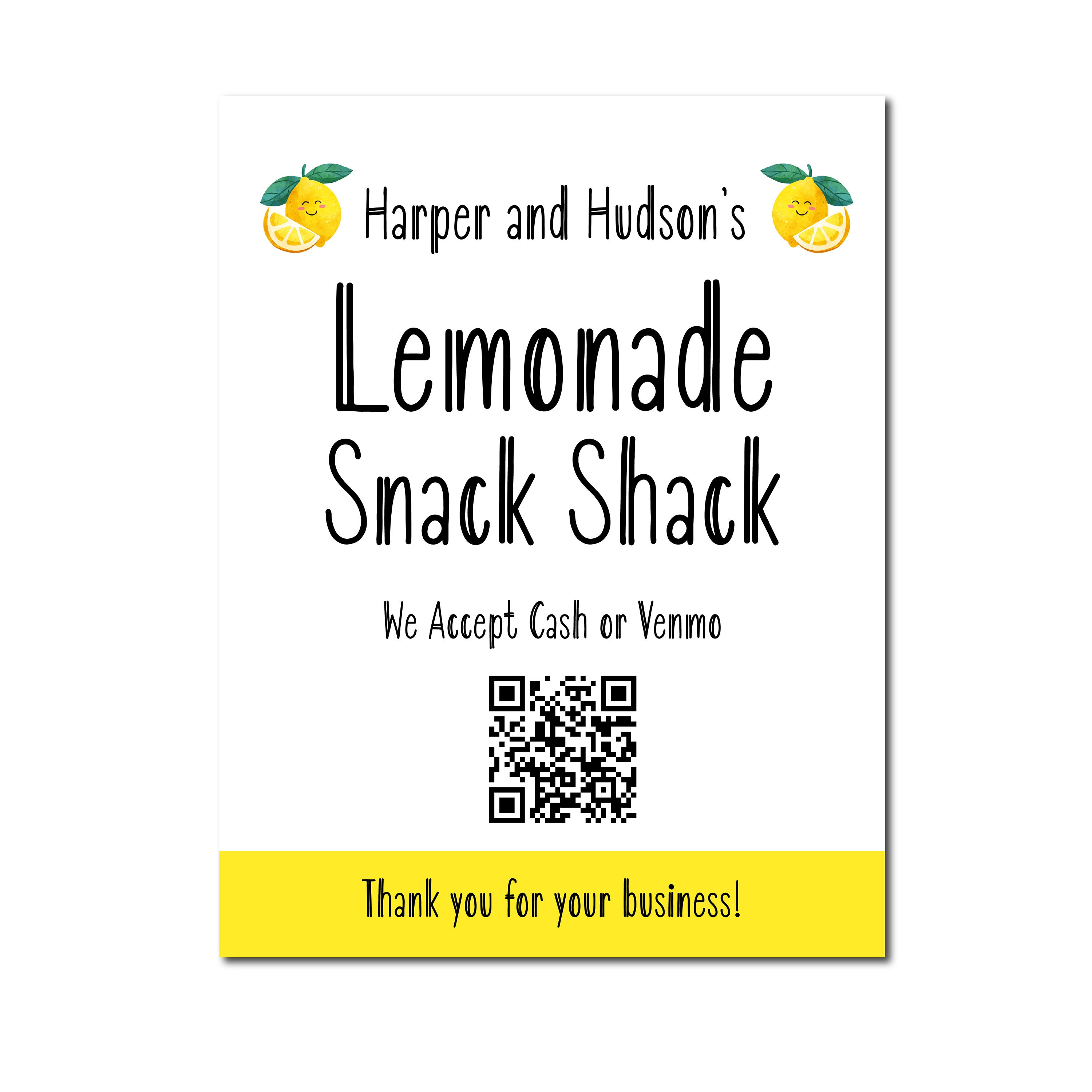 Lemonade Stand Sign With Customizable Names - Etsy