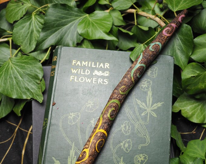 Linden Wood Rainbow Spiral Wand for Freya Goddess Norse - Etsy