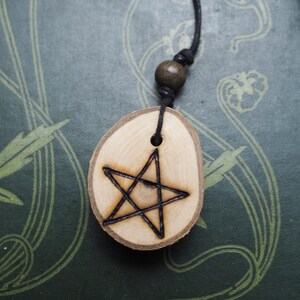 Rare White Jasmine Wood Pentagram Pendant - for the Moon and Love ...