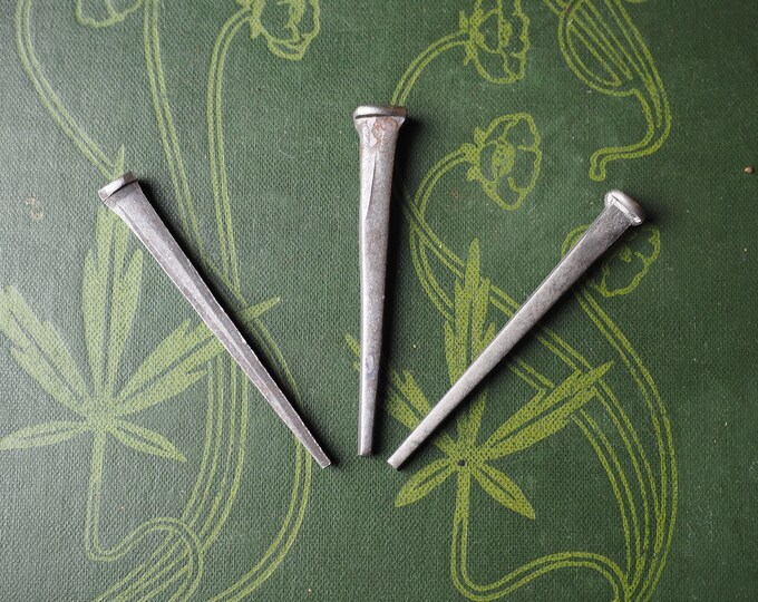 3 Traditionally Made Square Cut Iron Nails for Protection, Spellwork or ...