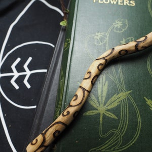 English Ivy Wood Spiral Wand Tenacity, Transformation Pagan, Wicca ...
