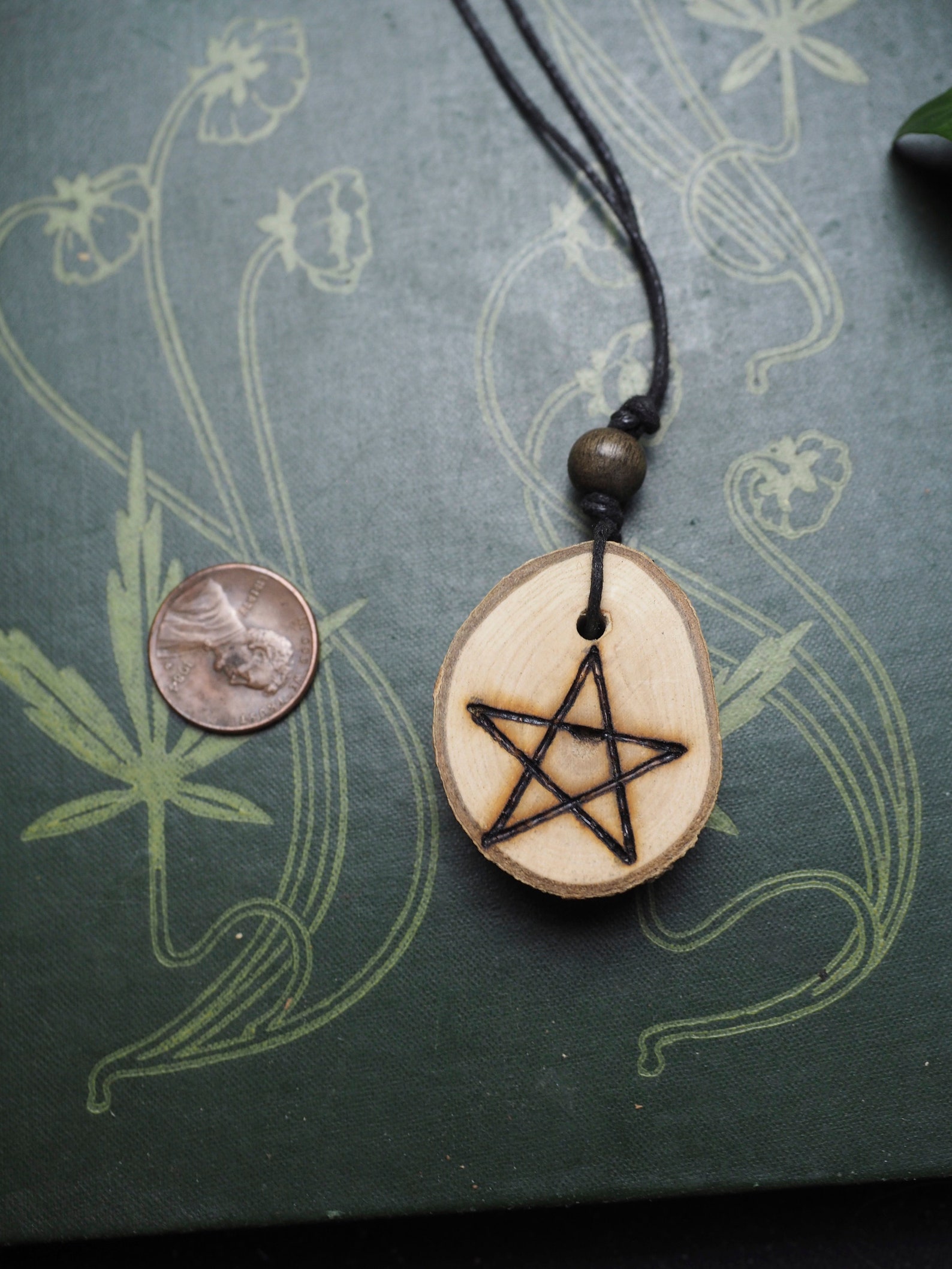 Rare White Jasmine Wood Pentagram Pendant - for the Moon and Love ...
