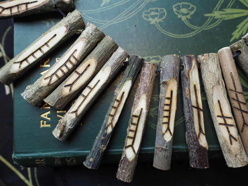 Drilled Celtic Tree Ogham Staves for Divination, Talismans or Pendants ...