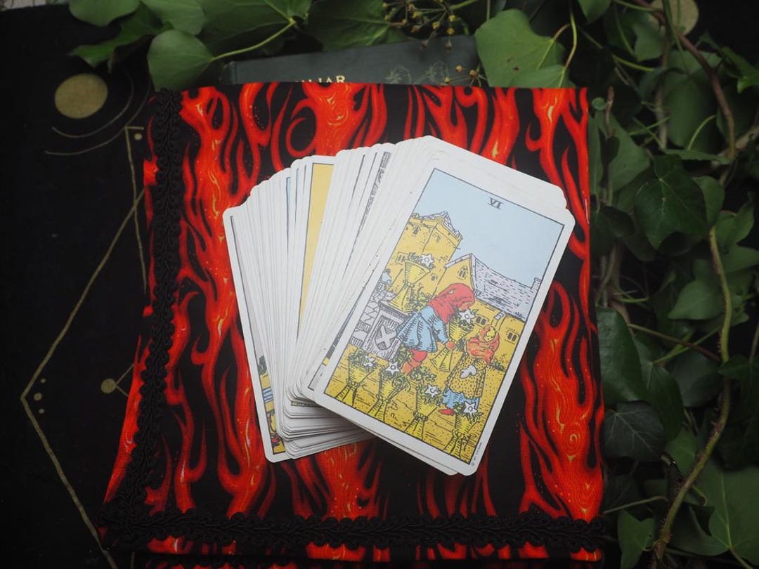 Flame Witches Altar or Divination Reading Cloth for Ogham, Tarot or ...