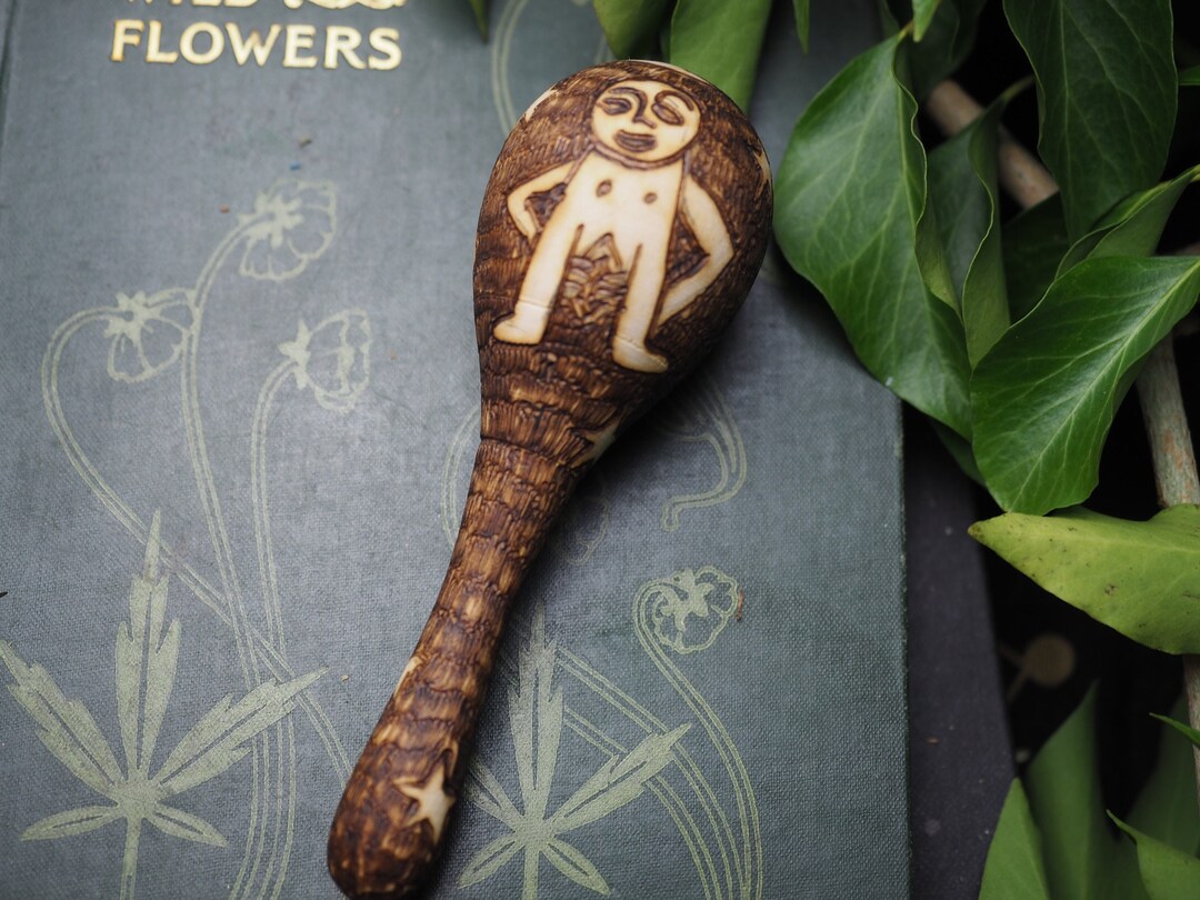 Mini Wooden Sheela Na Gig Goddess Rattle - Pagan, Wicca, Witchcraft ...