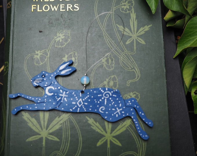 Small Blue Star Hare or Rabbit Yule Ornament Christmas Tree Pagan ...