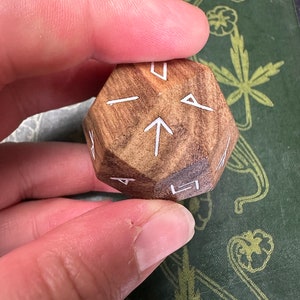 24 Sided Wooden Elder Futhark Rune Die - for Divination - Pagan, Wicca ...