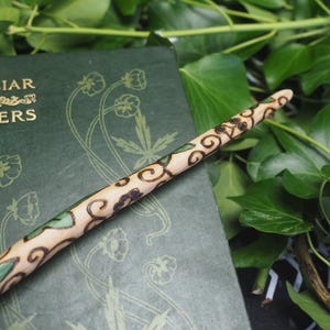 English Ivy Wood Leaf and Spiral Wand Tenacity, Transformation Pagan ...
