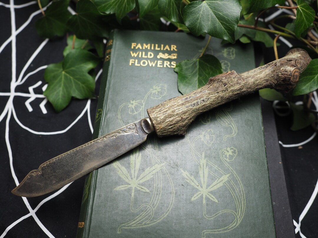 Athame With English Rose Wood Handle and Up-cycled Blade Ritual Knife ...