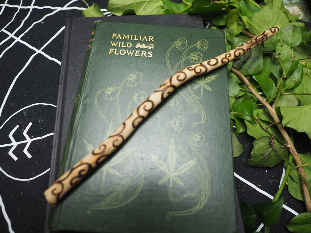 English Alder Wood Spiral Wand Protection, Shielding and Prophecy Pagan ...