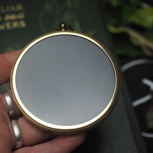 Round Black Scrying Mirror for Divination - Up-cycled, Vintage - Pagan ...