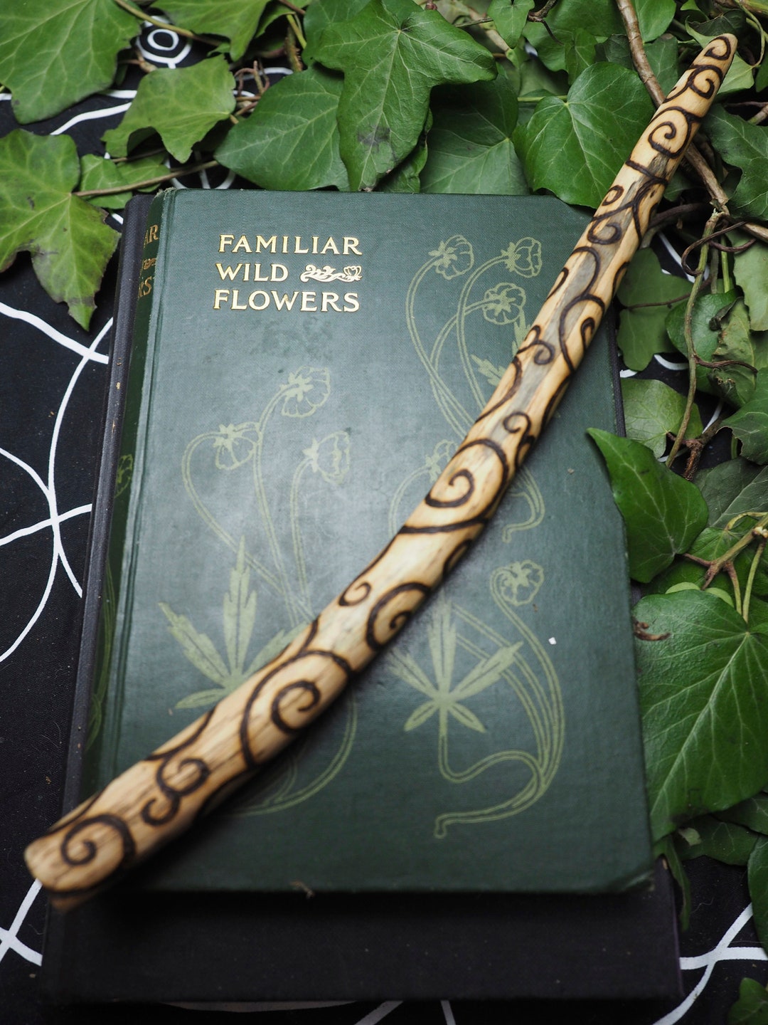 RARE English Fig Spiral Wood Wand for Dionysos Wicca, Witchcraft, Pagan ...