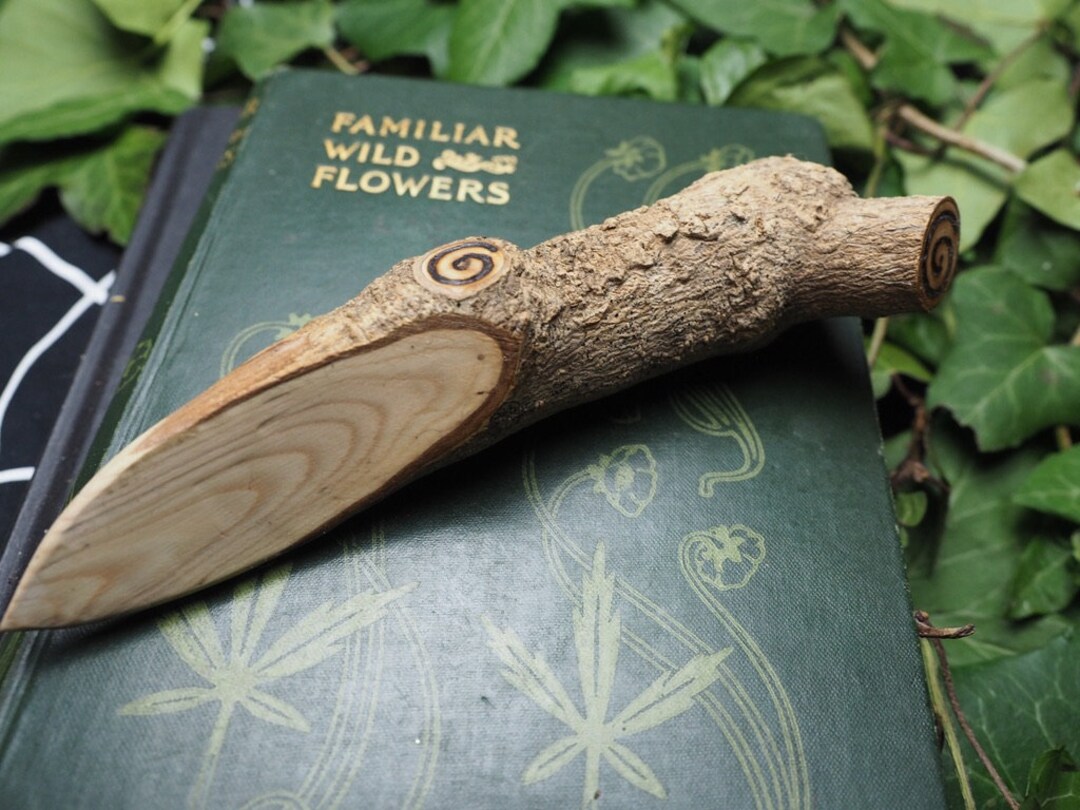 Hand-carved White Jasmine Wood Athame Ritual Knife Lunar Magic Pagan ...