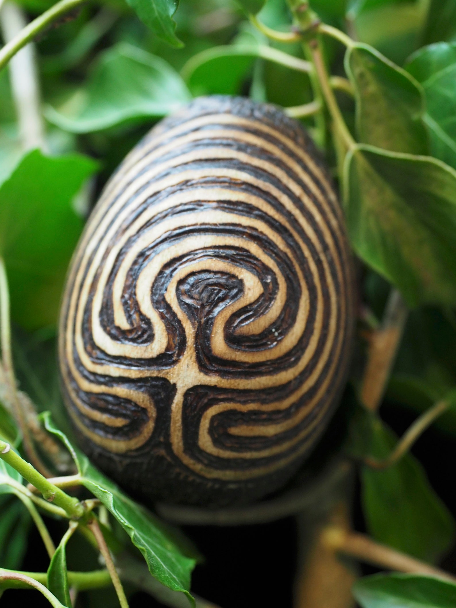 Wooden Labyrinth Ostara Egg - Transformation, Fertility, Magic, Pagan ...