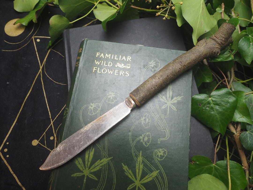 Athame With Bay Laurel Wood Handle and Up-cycled Blade - Ritual Knife ...