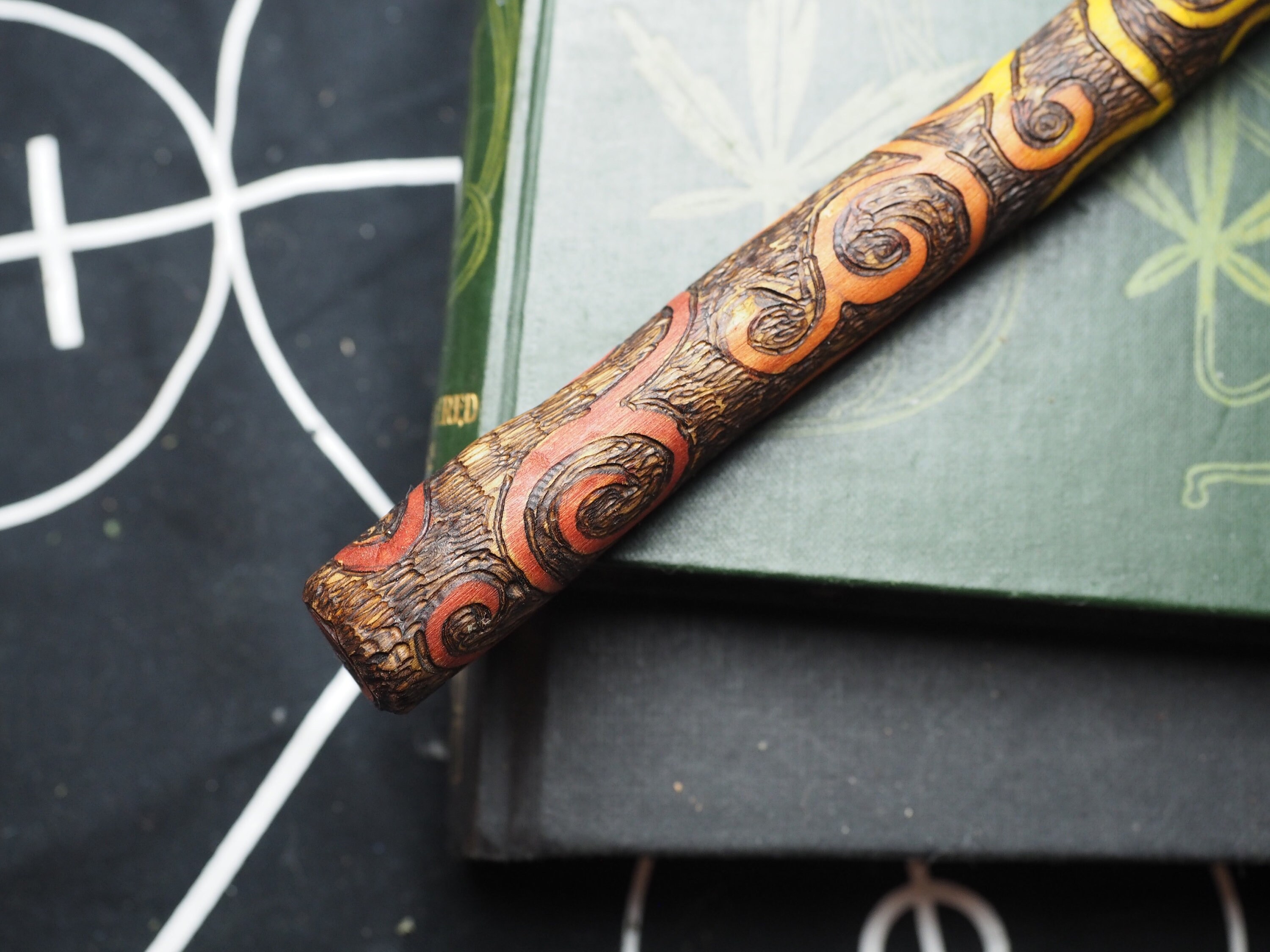 Linden Wood Rainbow Spiral Wand for Freya Goddess Norse - Etsy UK
