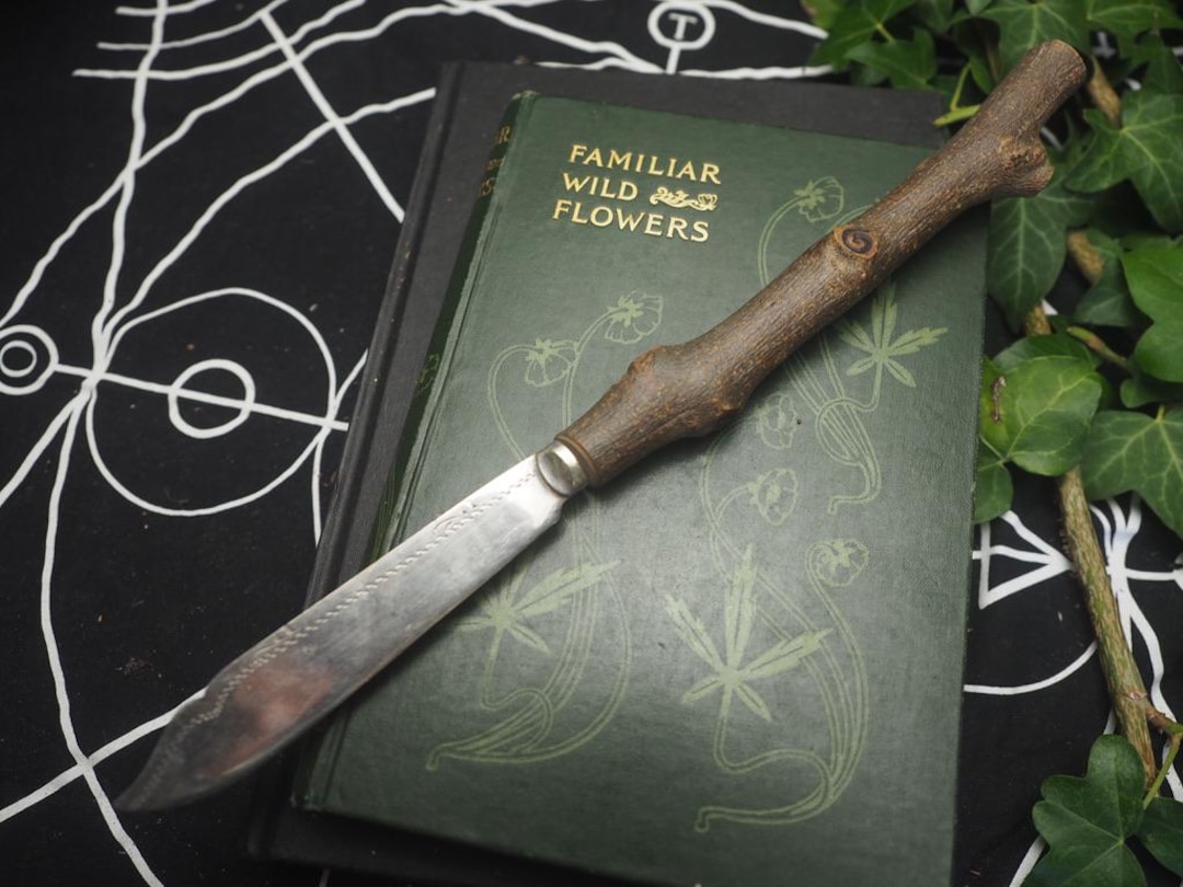 Athame With Greek Olive Wood Handle and Up-cycled Blade - Ritual Knife ...