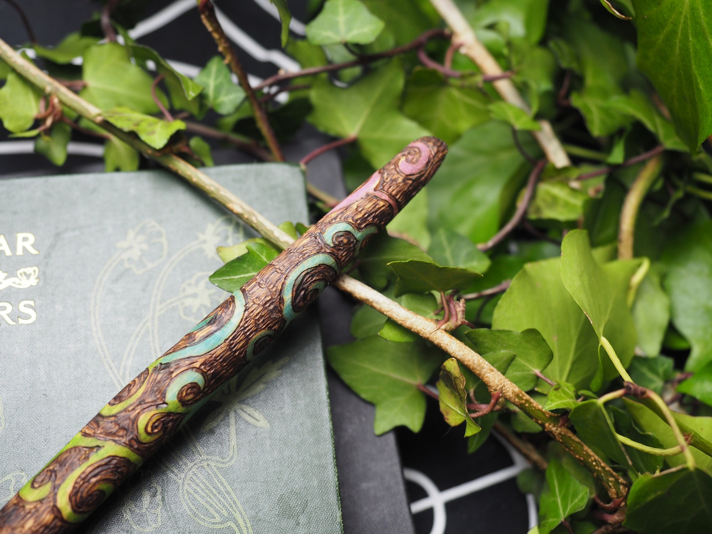 Linden Wood Rainbow Spiral Wand for Freya Goddess Norse - Etsy UK