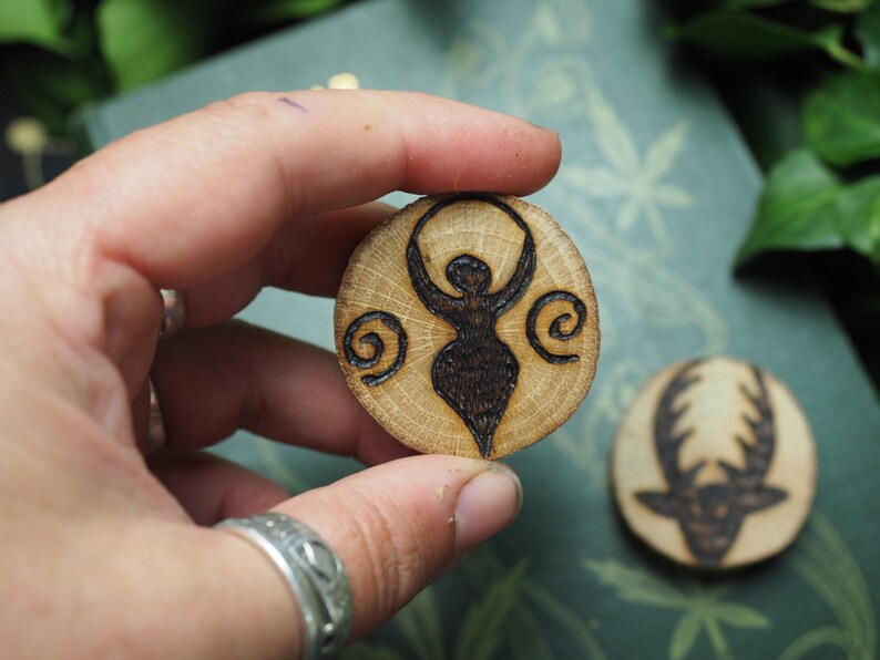 Stag God and Moon Goddess Altar Pieces for a Wiccan or Pagan | Etsy