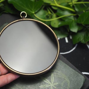 Round Black Scrying Mirror for Divination - Up-cycled, Vintage - Pagan ...